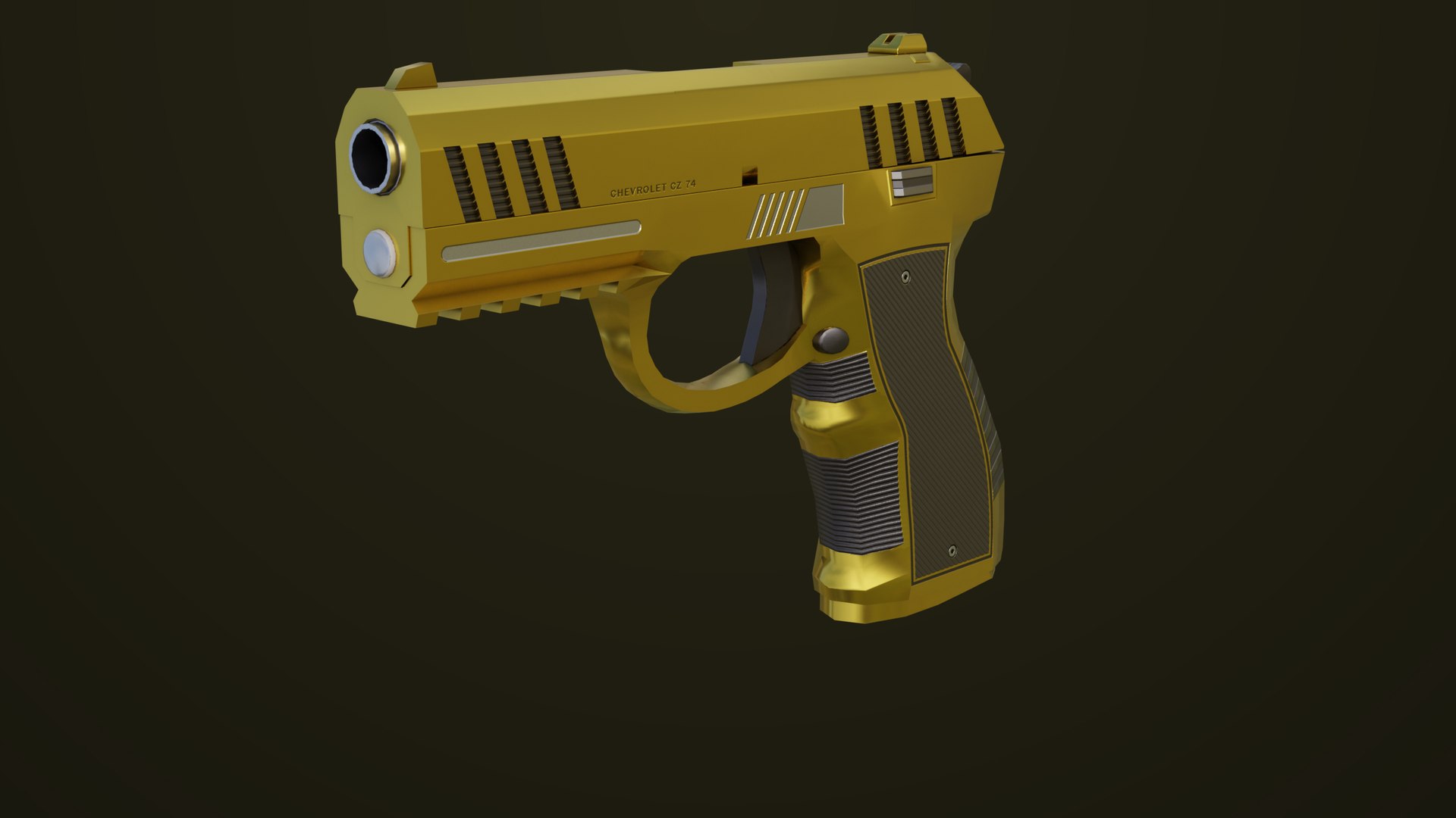 Generic Pistol 04 Gold All PBR Unity UE Textures Included 3D ...
