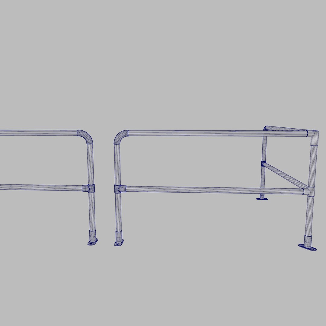 3D Model Safety Railing Balustrade - TurboSquid 2342259