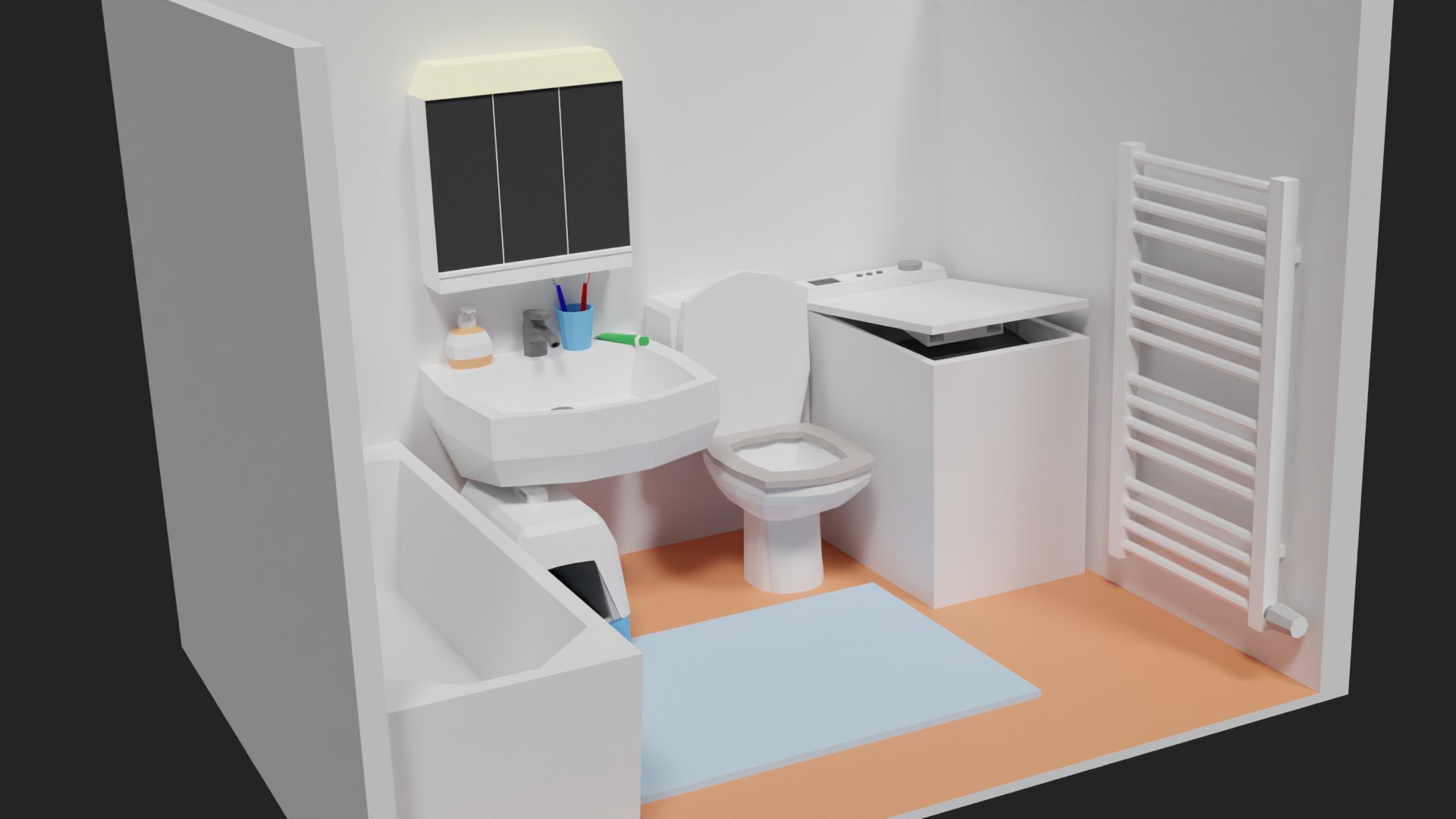 3D Lowpoly Bathroom - TurboSquid 1843605