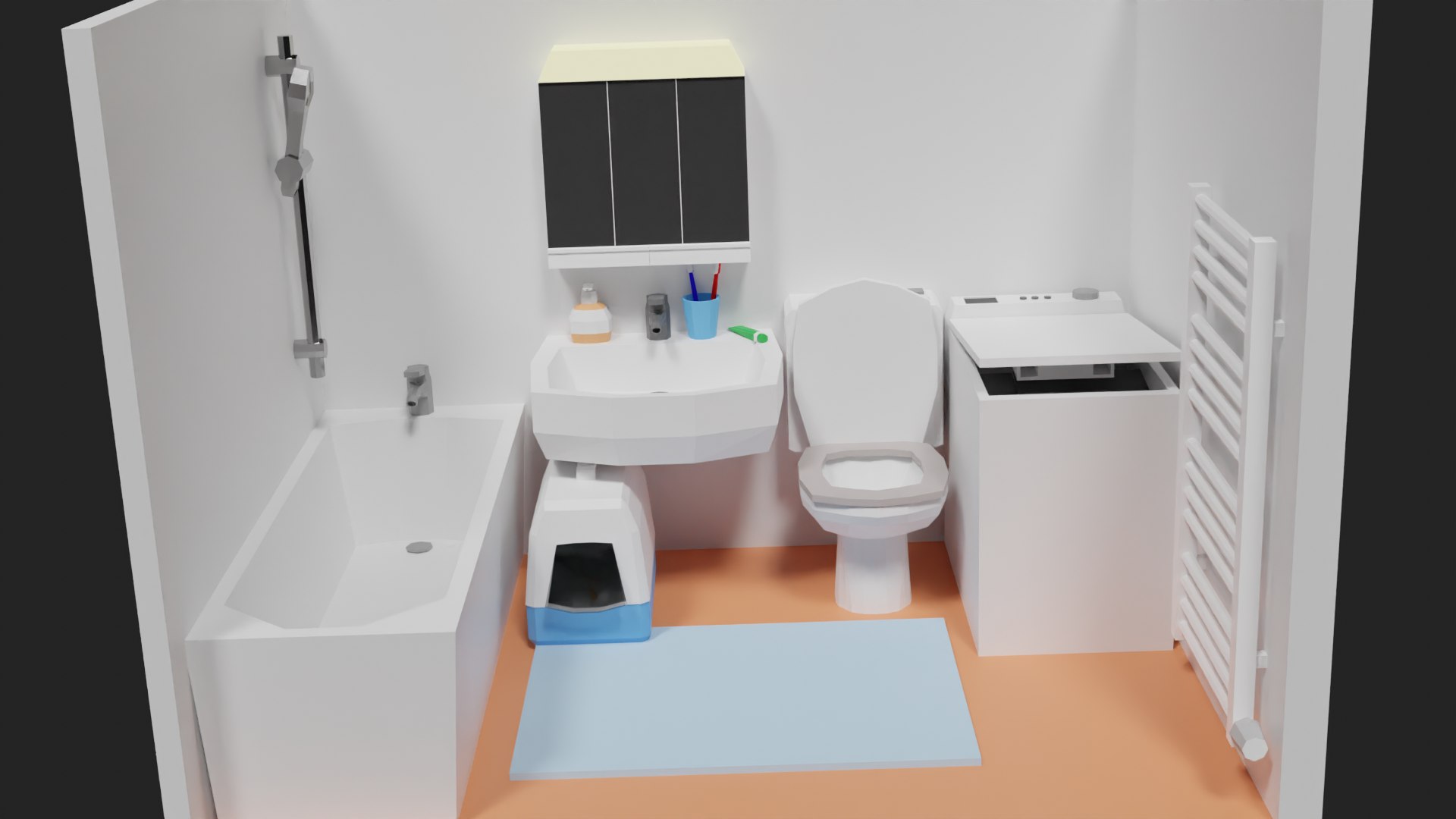 3D Lowpoly Bathroom - TurboSquid 1843605