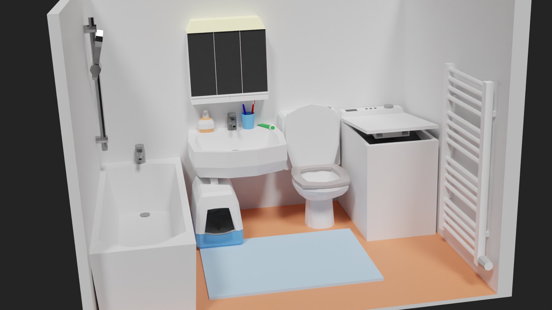 3D Lowpoly Bathroom - TurboSquid 1843605