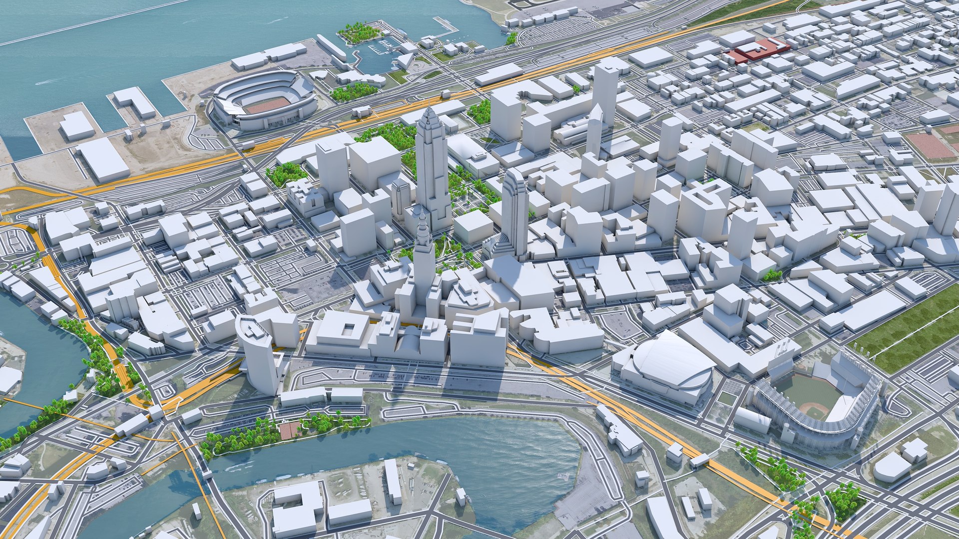 Cleveland Downtown Ohio USA 3D Model - TurboSquid 1988748