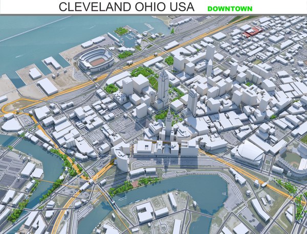 Cleveland Downtown Ohio USA 3D model - TurboSquid 1988748