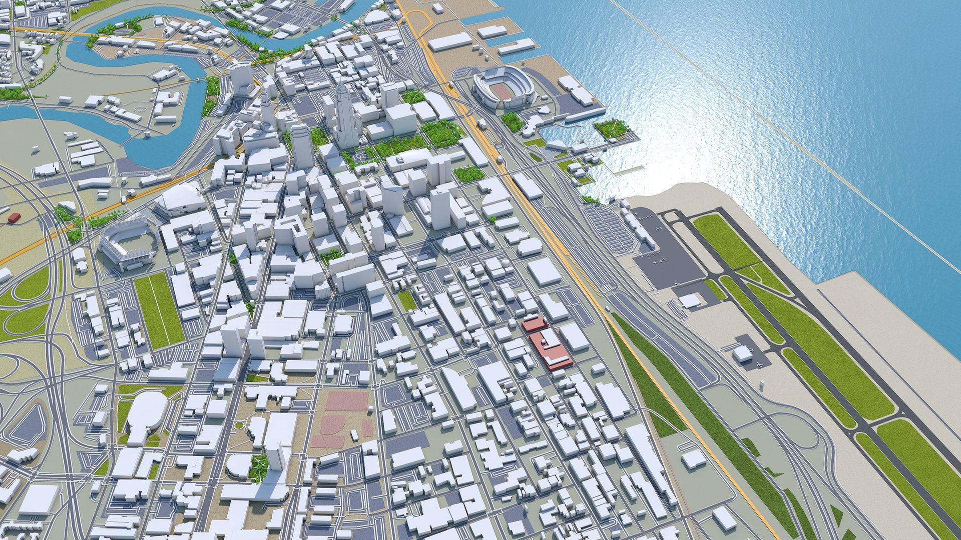Cleveland Downtown Ohio USA 3D Model - TurboSquid 1988748