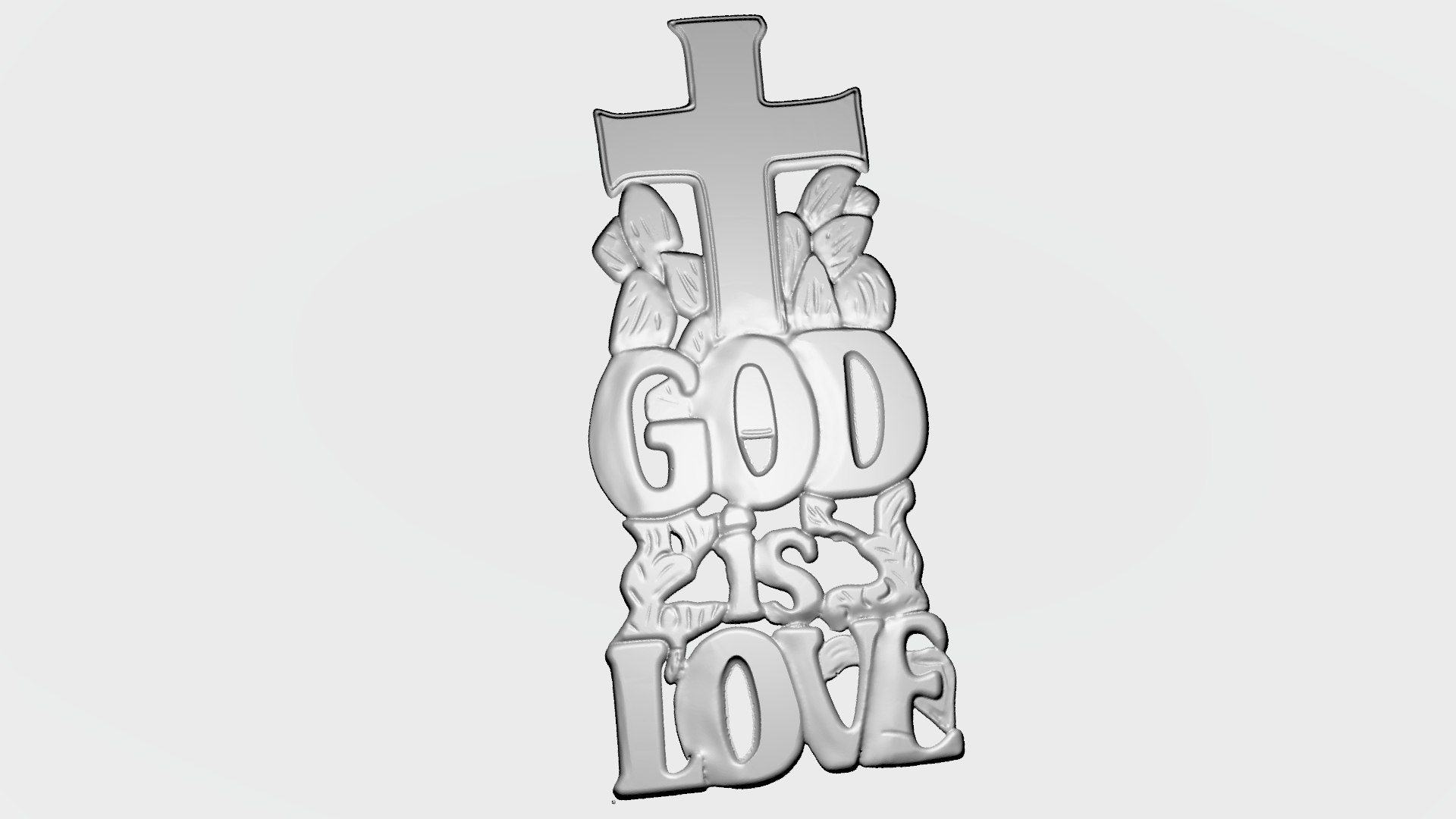 3D God Is Love Model For CNC Woodworking Routers And 3D Printing ...