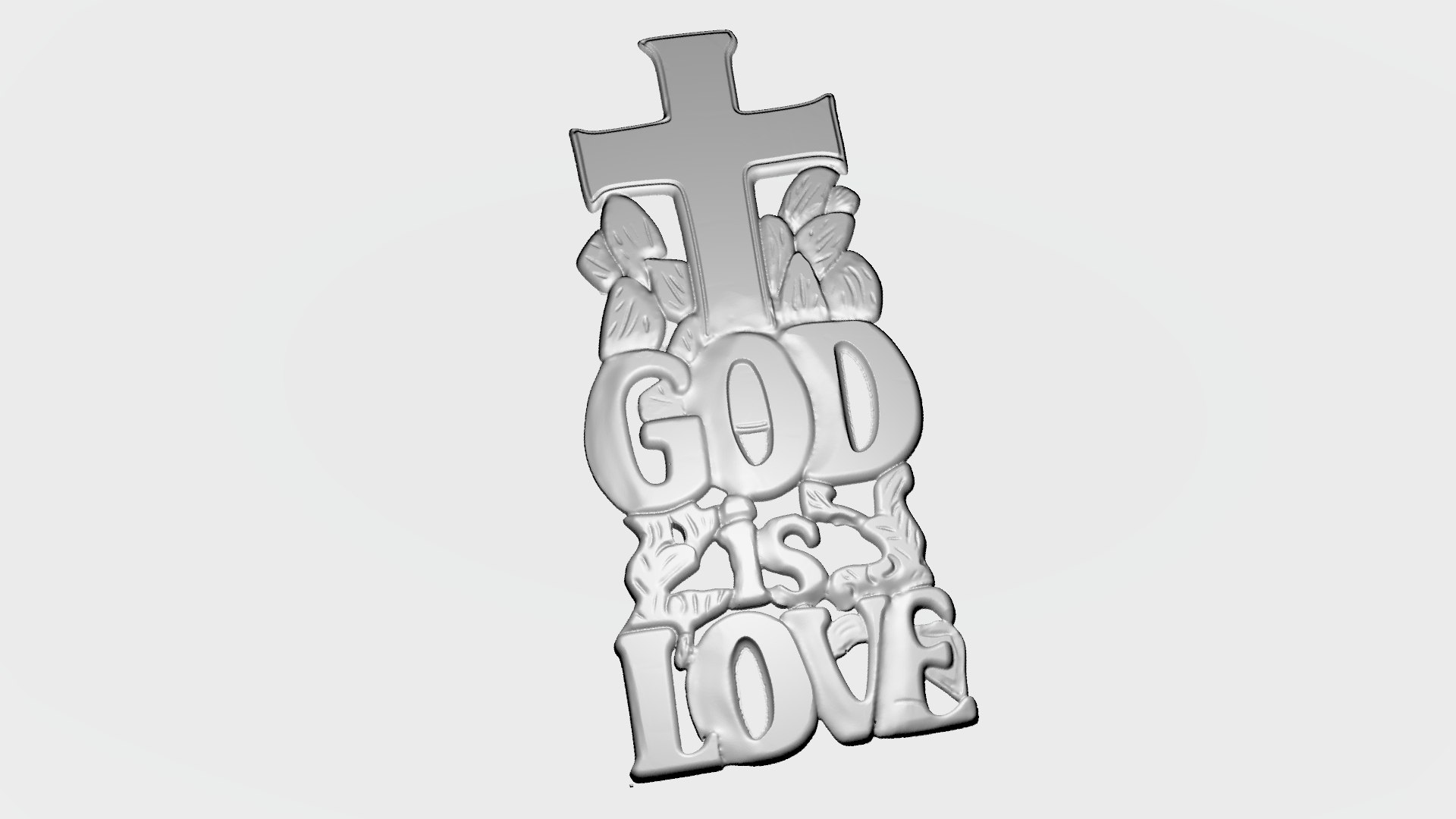3D God Is Love Model For CNC Woodworking Routers And 3D Printing ...