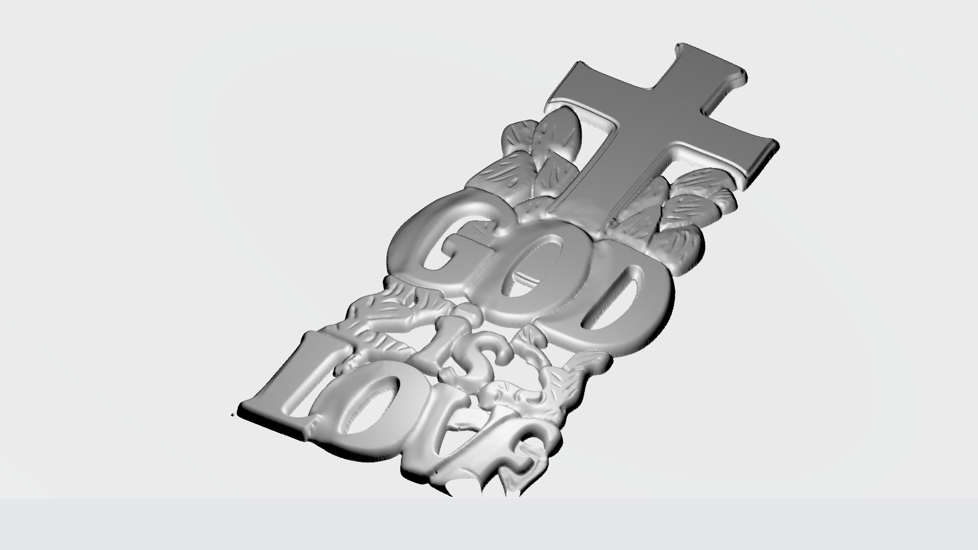 3D God Is Love Model For CNC Woodworking Routers And 3D Printing ...