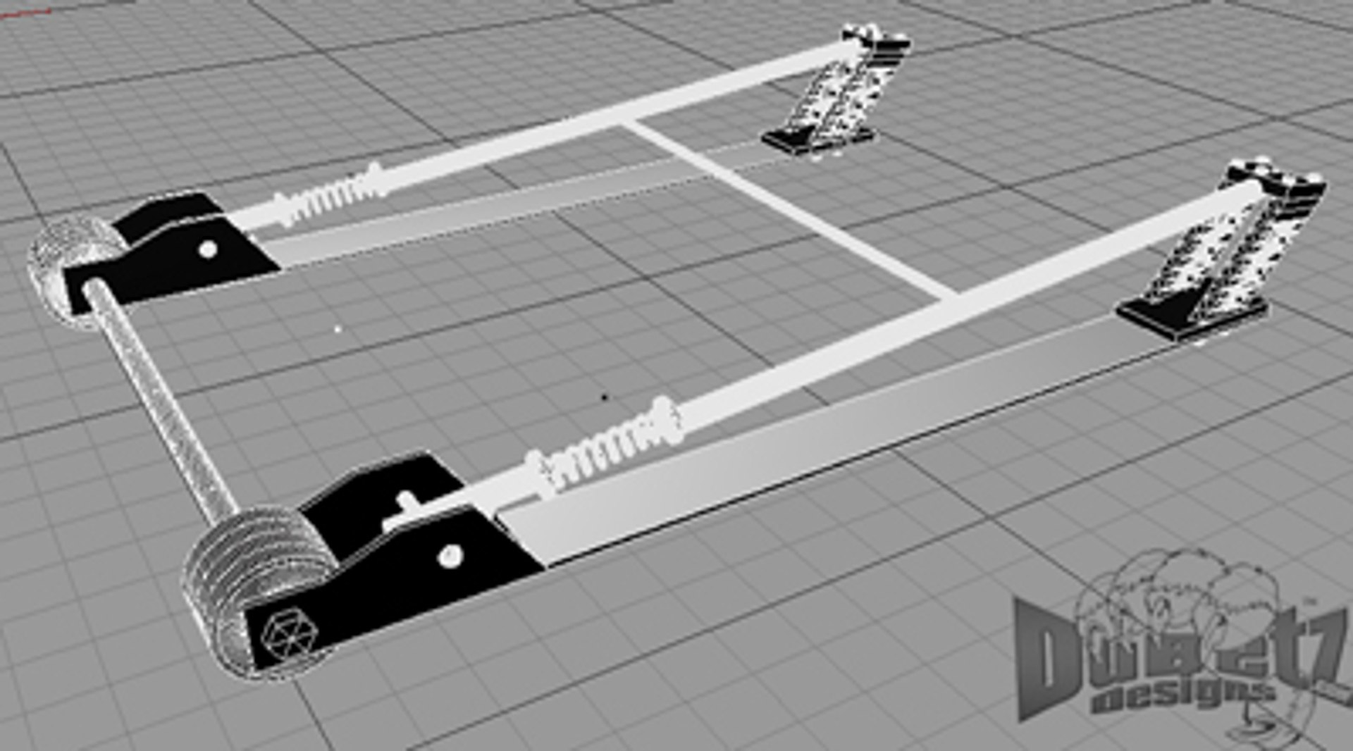 3d Muscle Car Wheelie Bars Model