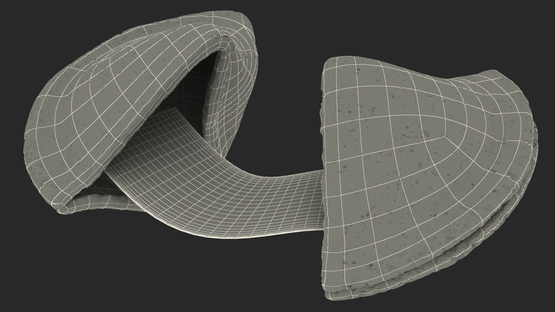 Open fortune cookie message 3D model - TurboSquid 1528503