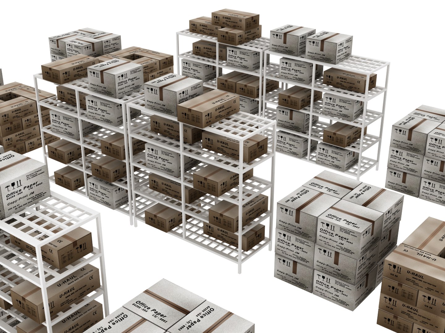 Boxes shelf 3D model - TurboSquid 1322418