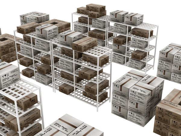 Boxes shelf 3D model - TurboSquid 1322418