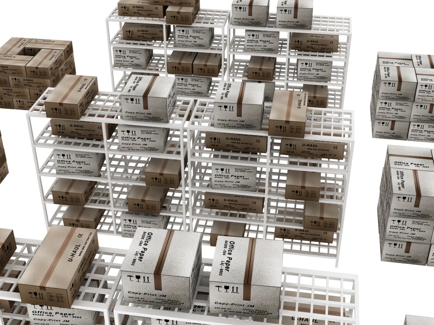 Boxes shelf 3D model - TurboSquid 1322418