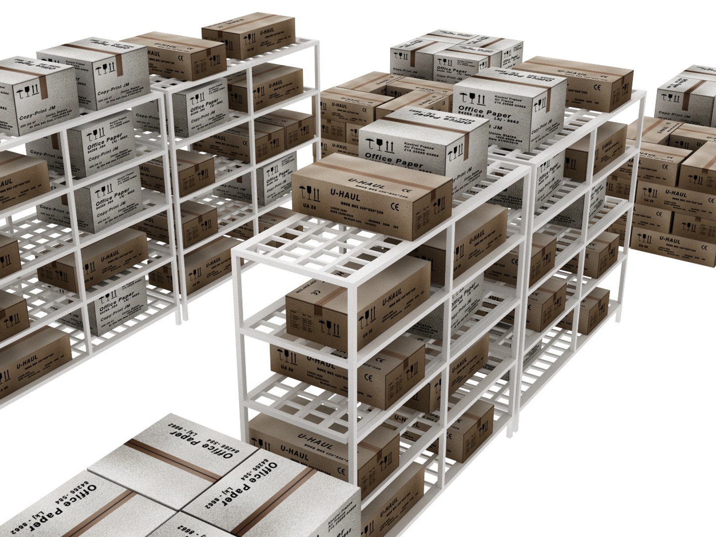 Boxes shelf 3D model - TurboSquid 1322418