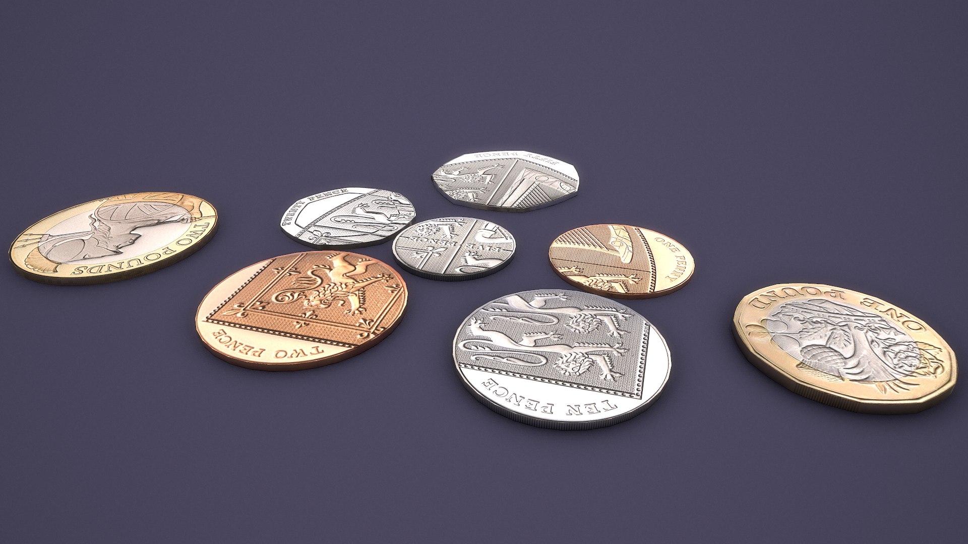 Uk Coin 3D Model - TurboSquid 1620866