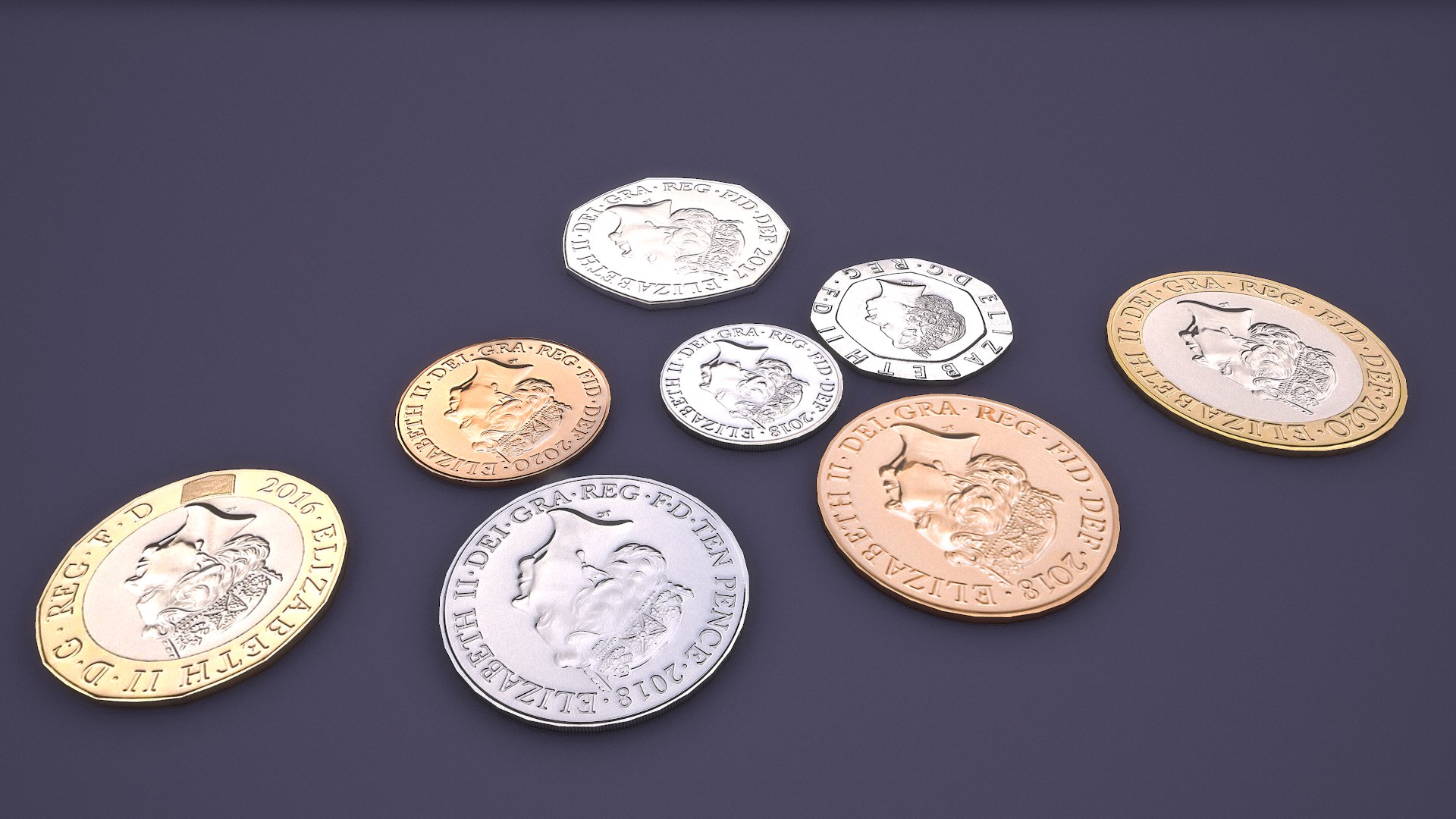 Uk Coin 3D Model - TurboSquid 1620866