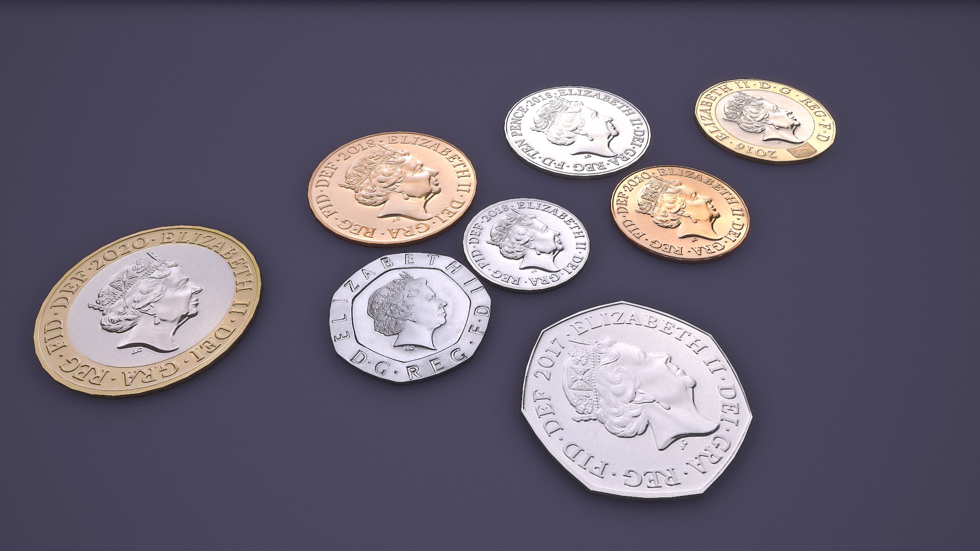 Uk Coin 3D Model - TurboSquid 1620866