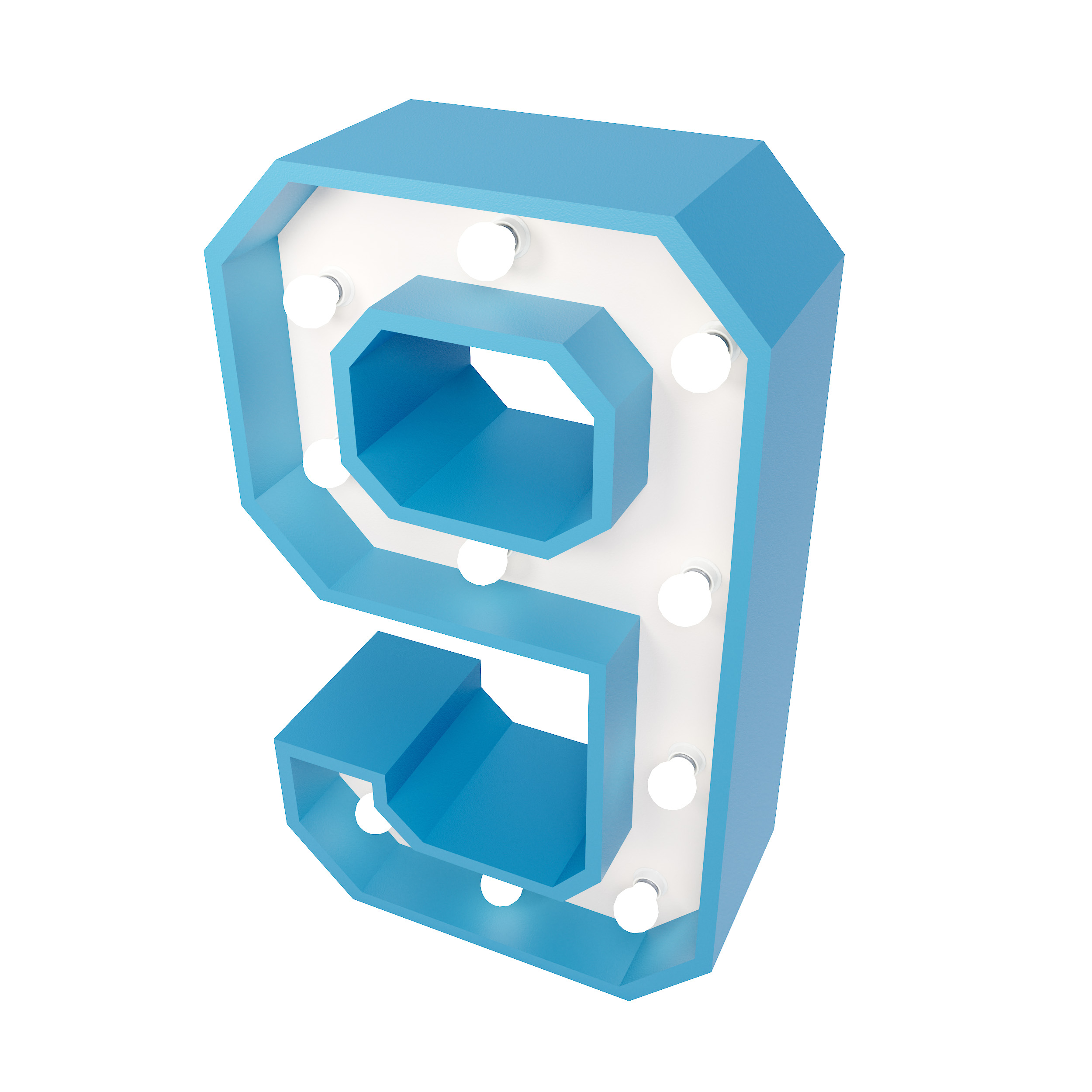 Marquee number nine led glow sign 3dmodel 3D model - TurboSquid 1973259