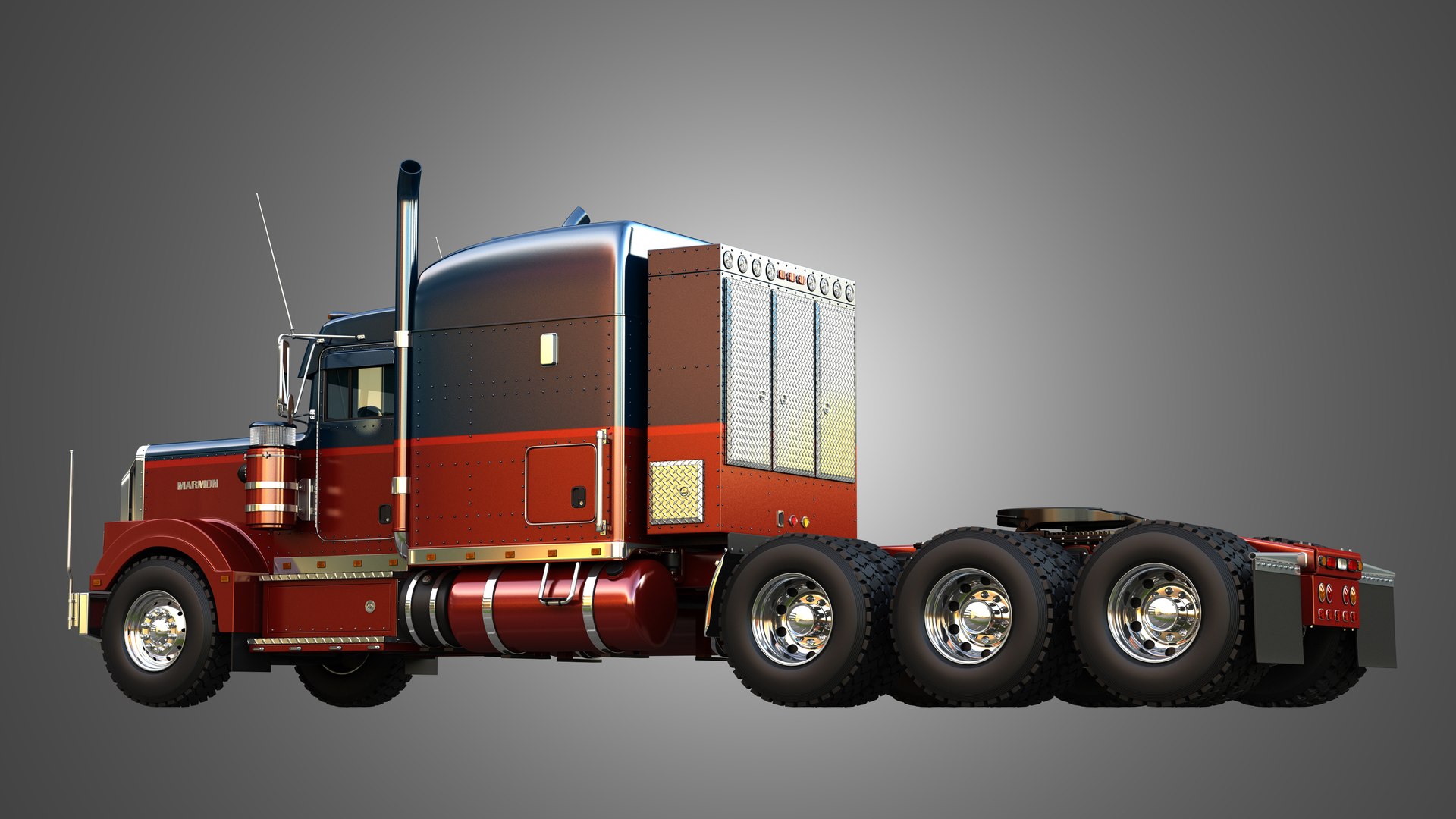 3D 57P Semi Truck - Ultra Cab Sleeper Truck - Tri Axle - TurboSquid 1910620