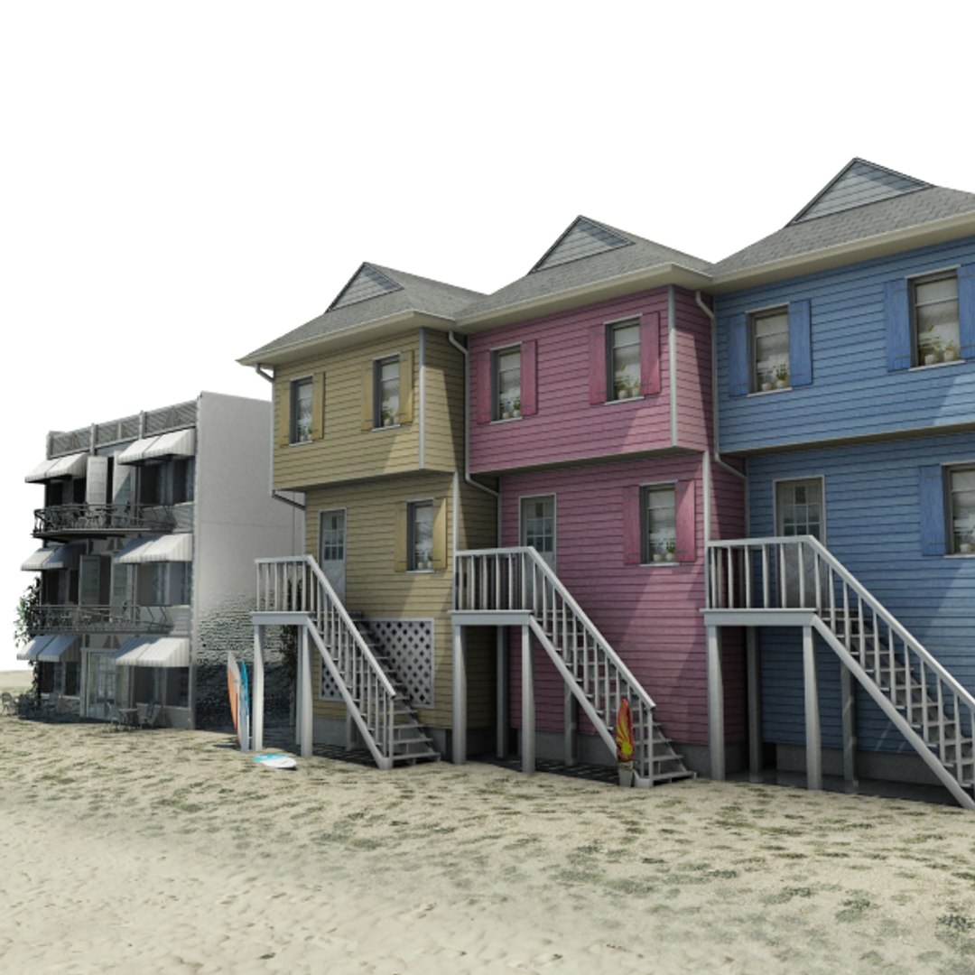 3d Model Beach Houses Resorts