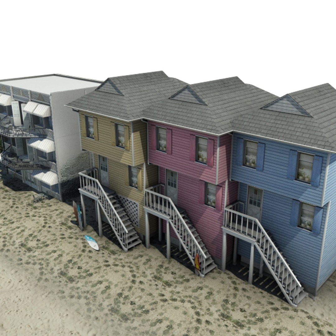 3d Model Beach Houses Resorts