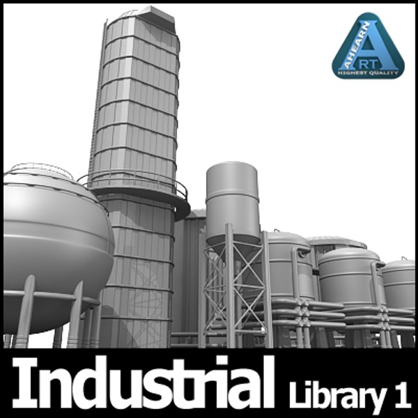 industrial library 1 3d model