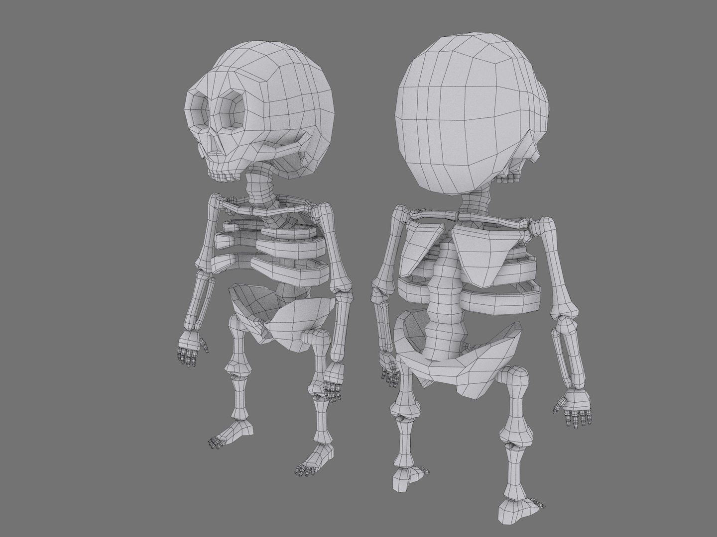 Cartoon Skeleton Chibi Model - TurboSquid 1299397