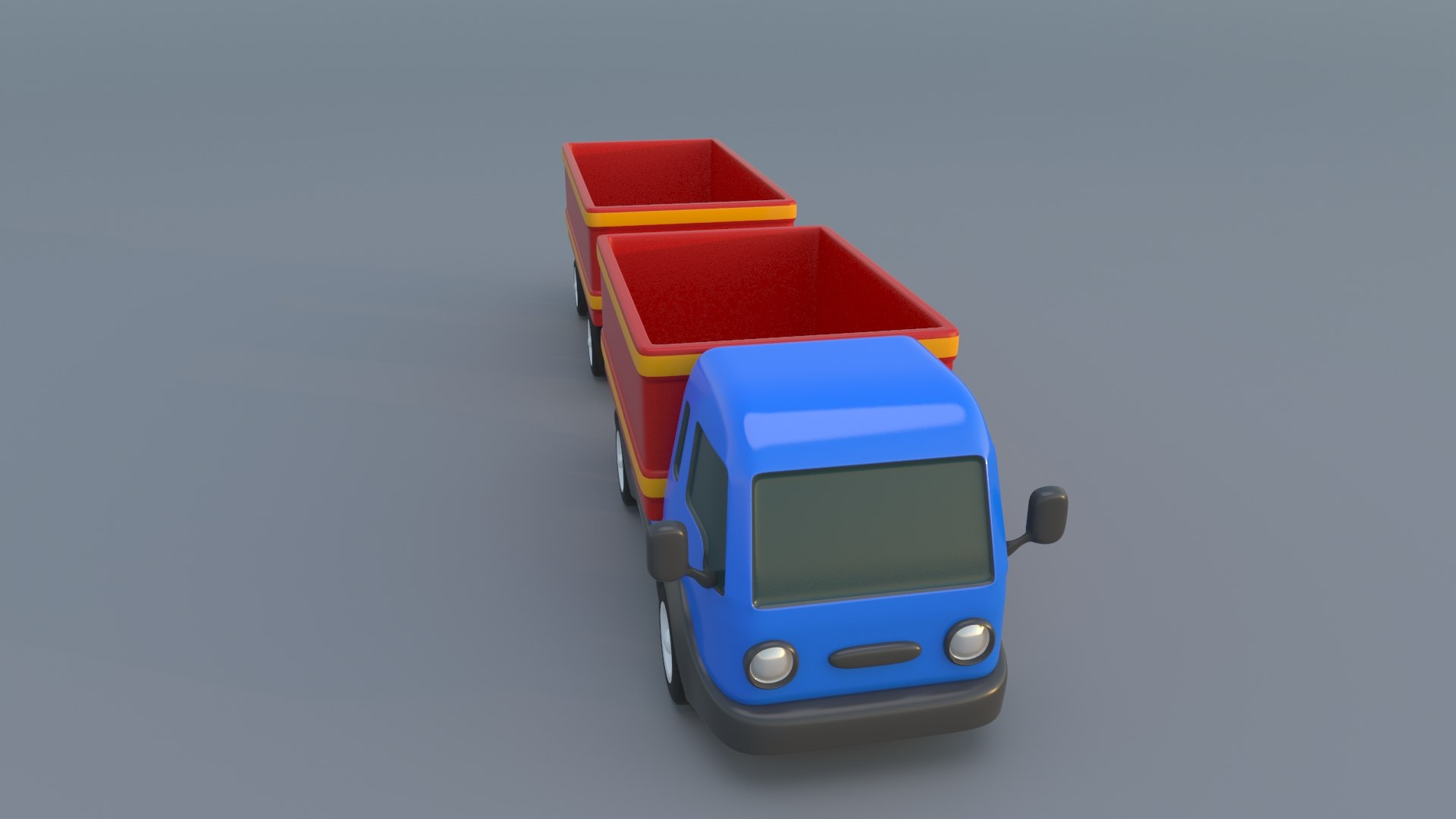 3D cartoon toy truck trailer - TurboSquid 1463485