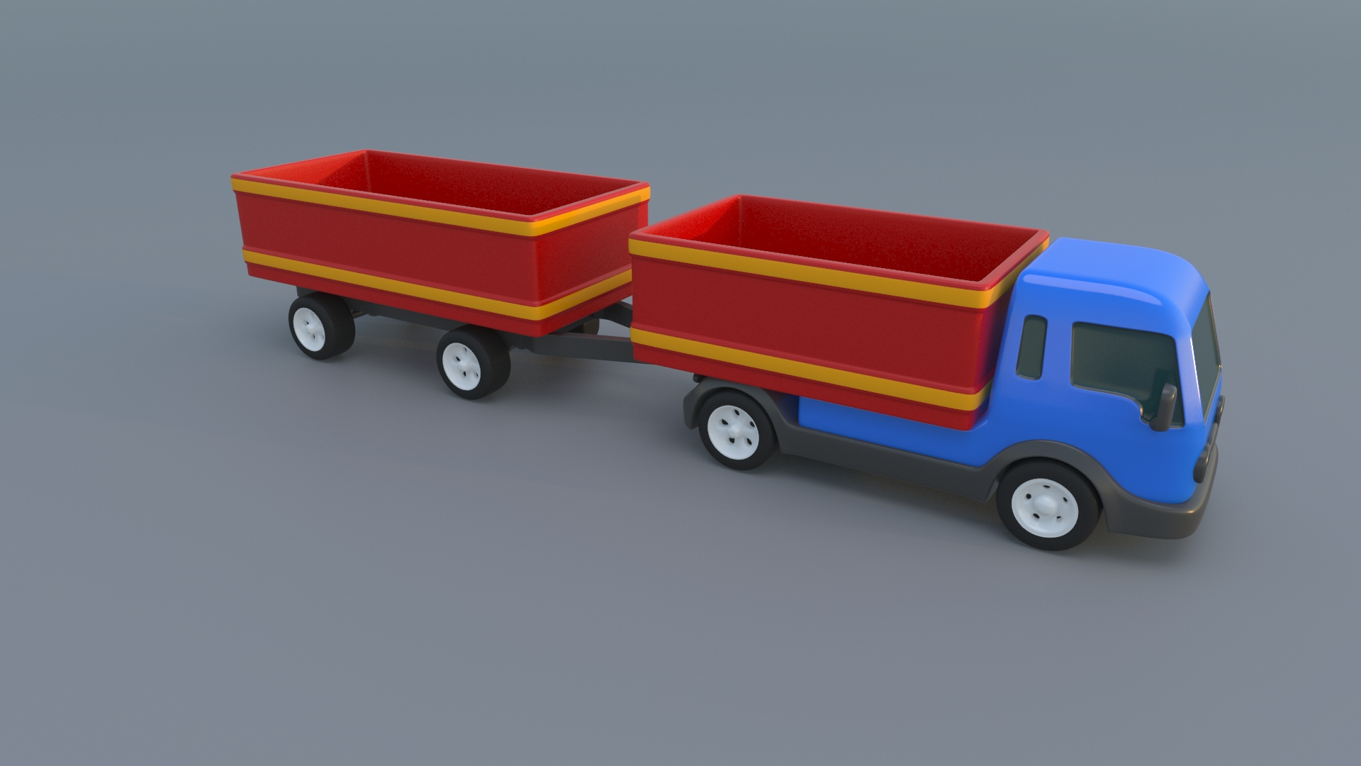3D cartoon toy truck trailer - TurboSquid 1463485
