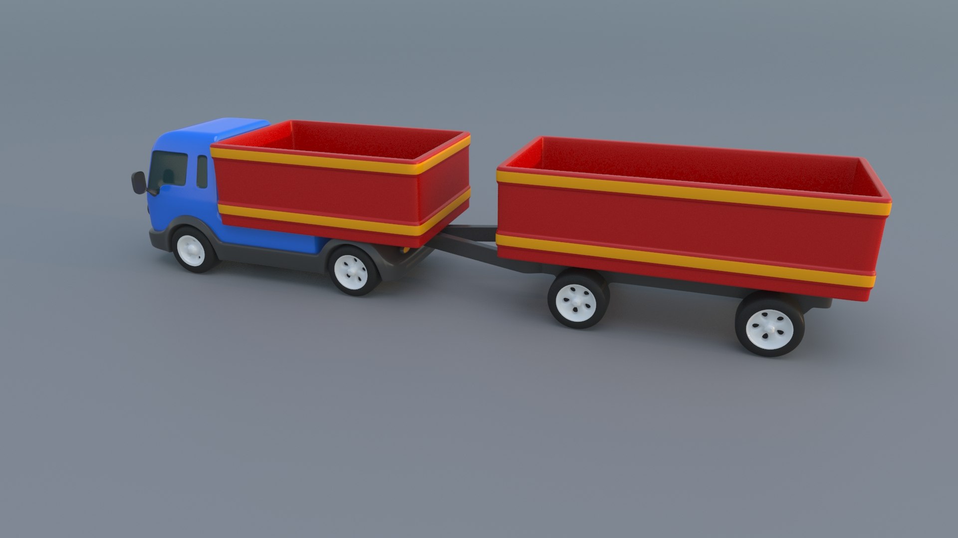3D cartoon toy truck trailer - TurboSquid 1463485