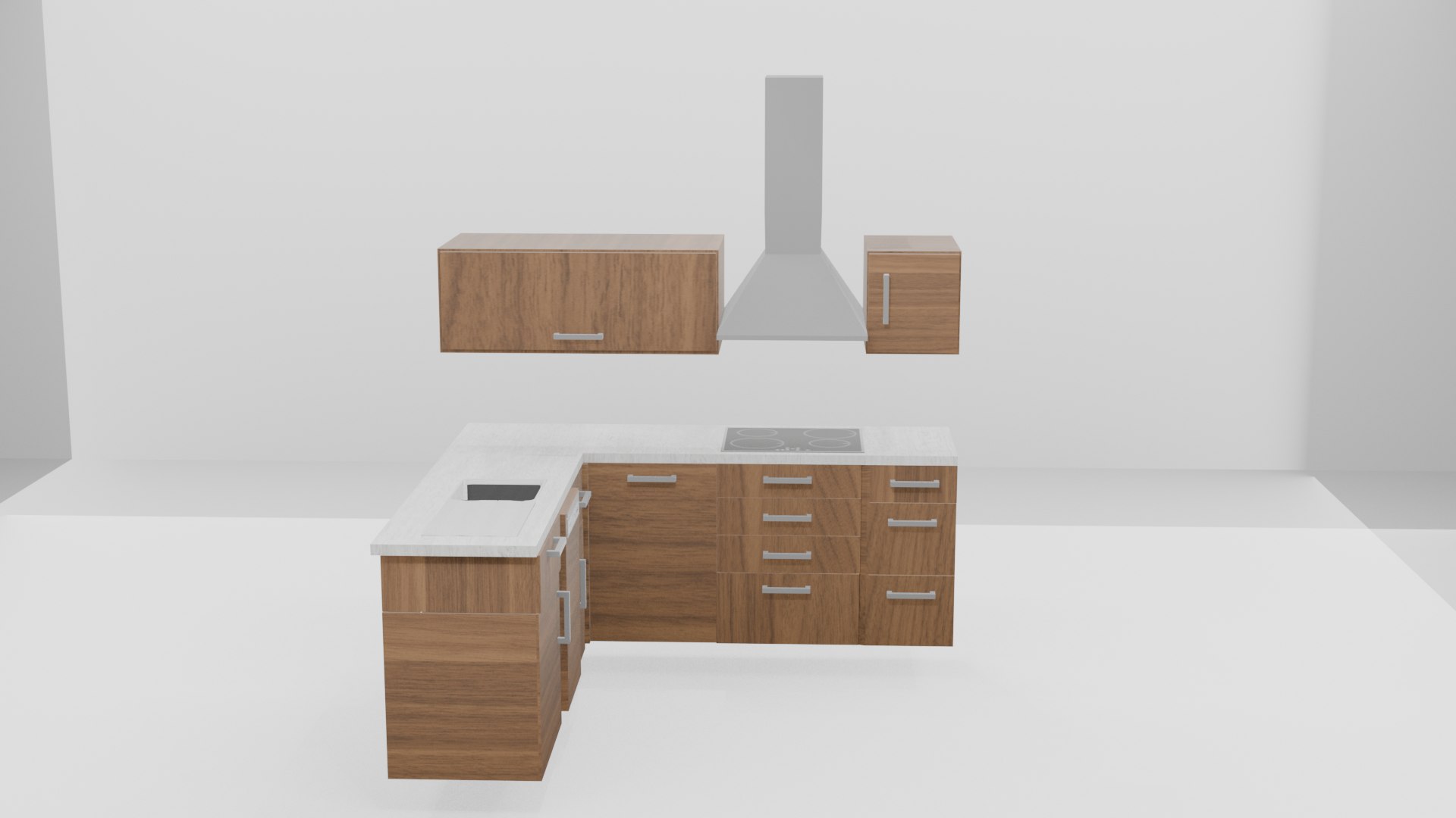 Corner Kitchen Unit - Functional And Modern Design Model - TurboSquid ...