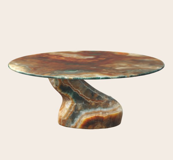천연 오닉스 보석으로 만든 오닉스 원 레그 테이블 3D 모델 - TurboSquid 2348599
