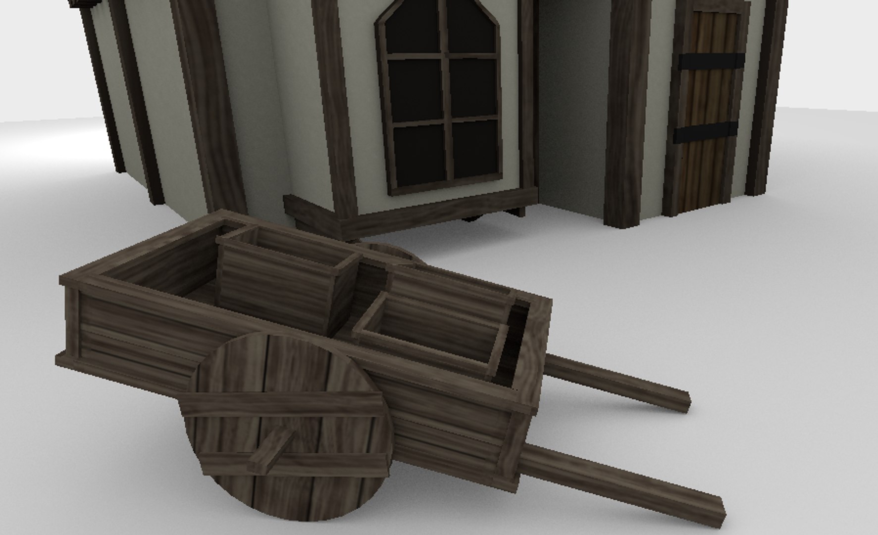 3ds max wooden cart