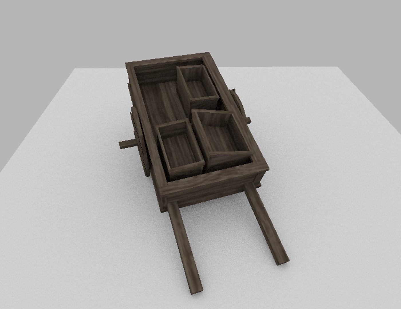 3ds max wooden cart