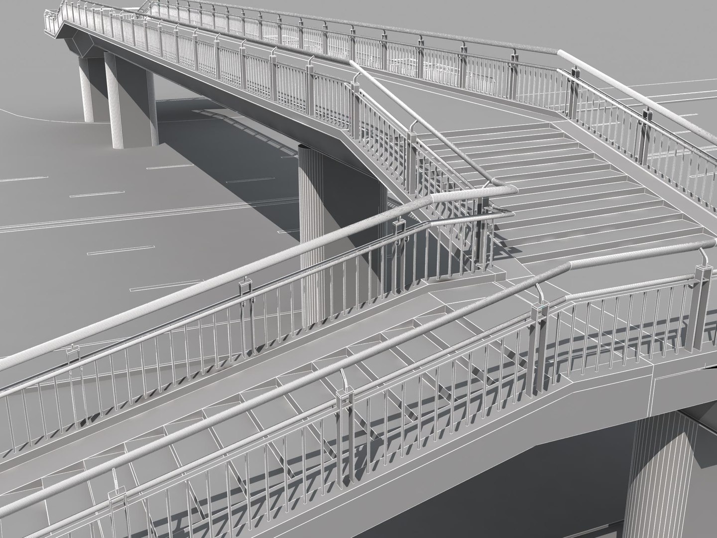 Pedestrian Bridge Foot 3d Max