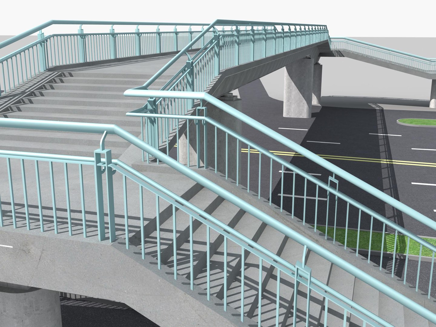 Pedestrian Bridge Foot 3d Max