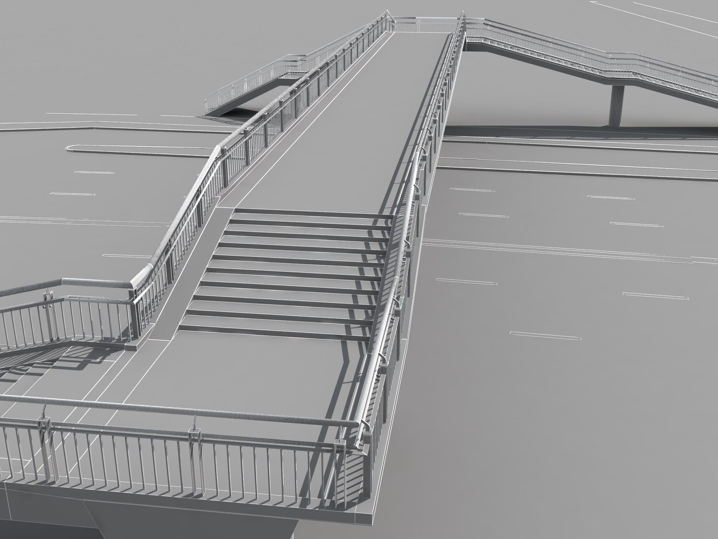 Pedestrian Bridge Foot 3d Max