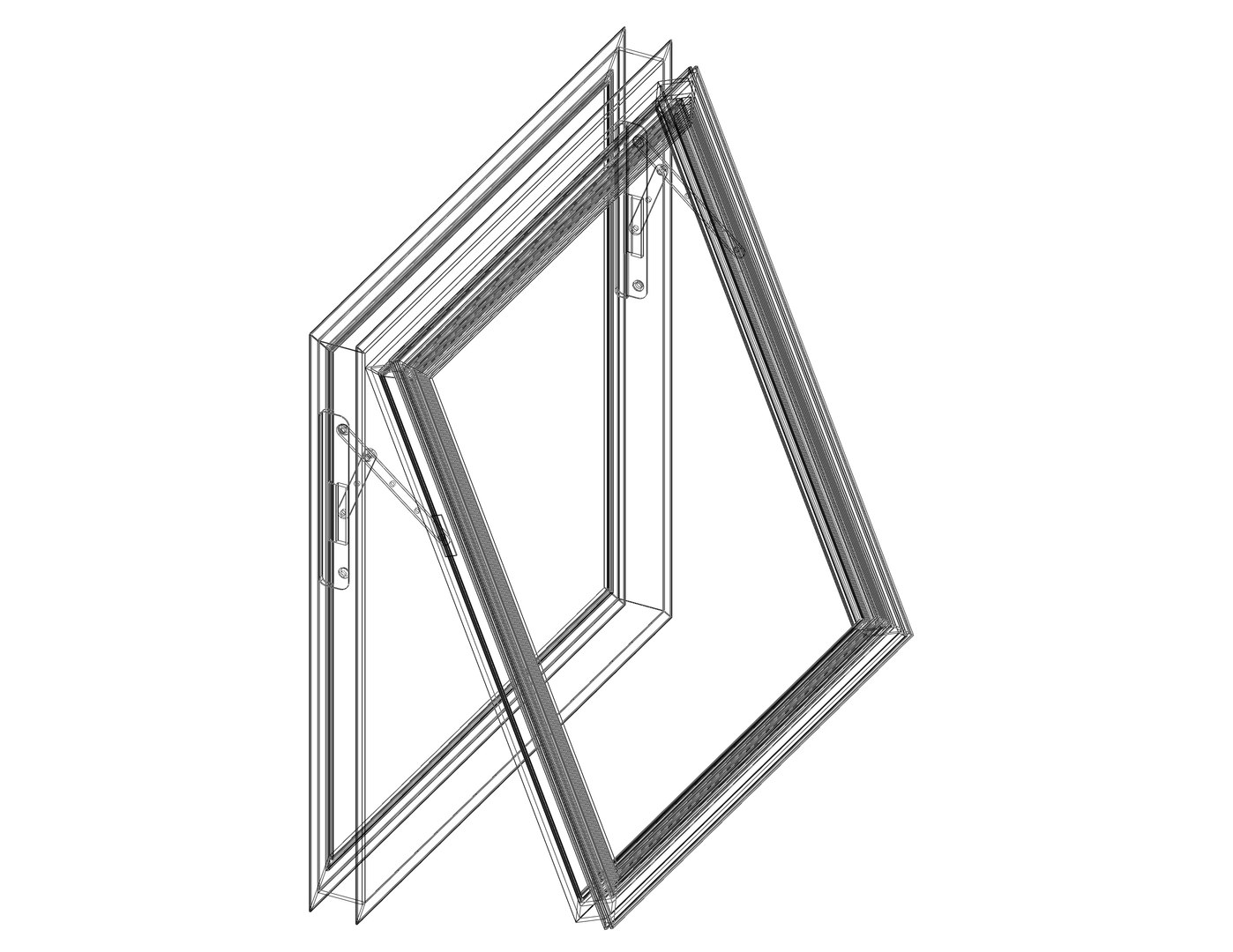 3D model Casement Window- Top Hung - TurboSquid 2177040