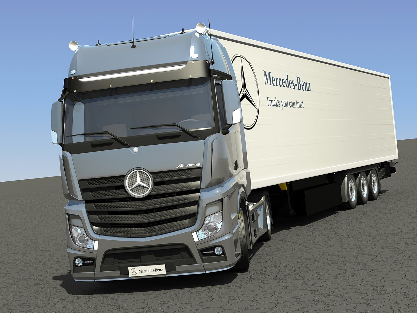 3d Mercedes-benz Actros Trailer