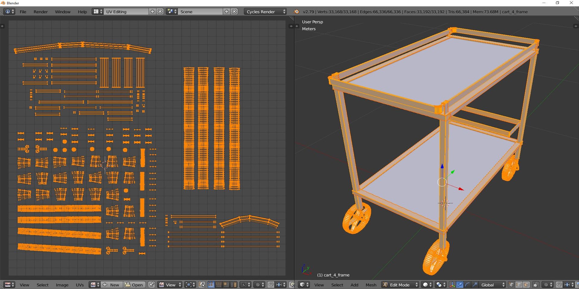3d Food Trolley Beverage Cart