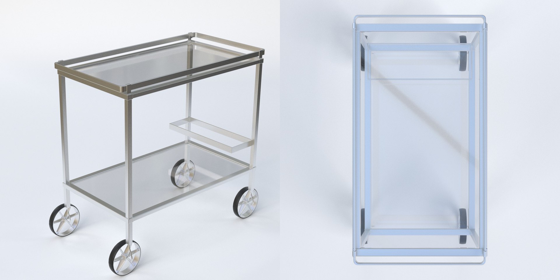 3d Food Trolley Beverage Cart