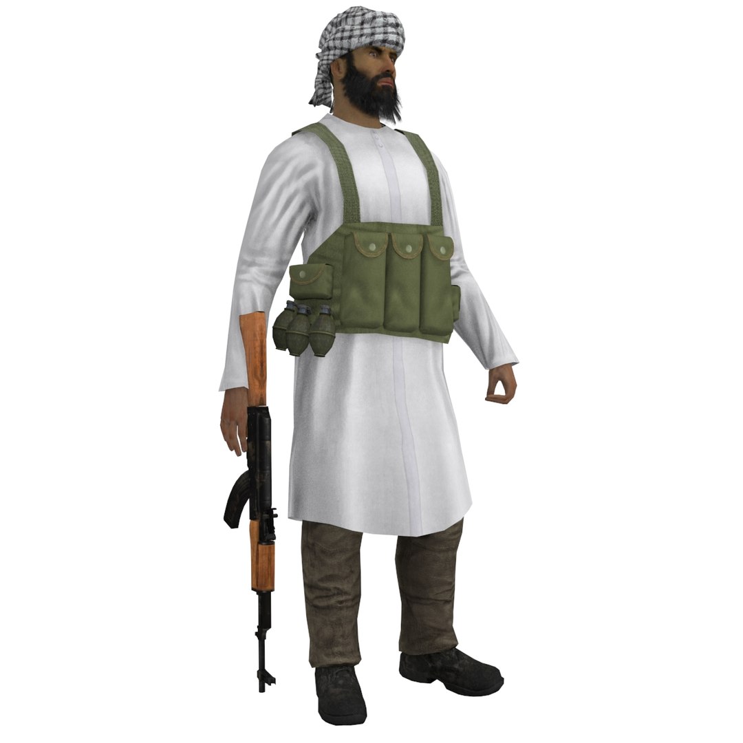 mujahideen rigged 3d model