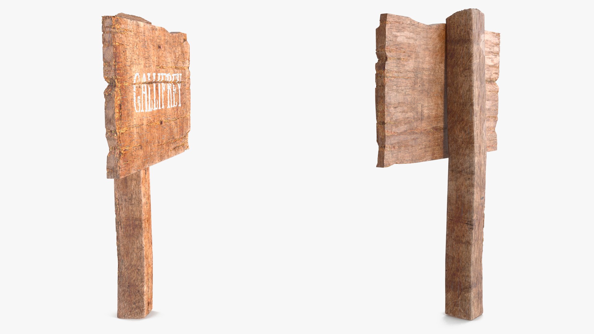 3D Aged Wooden Rural Signpost Model - TurboSquid 2111315