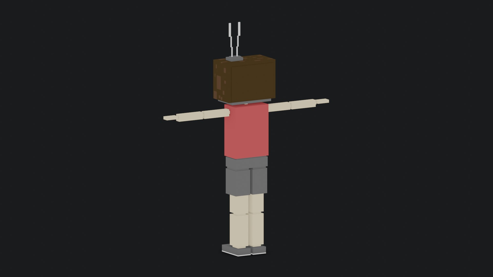 Cartoon Boy With TV Head Low Poly Model - TurboSquid 1954399