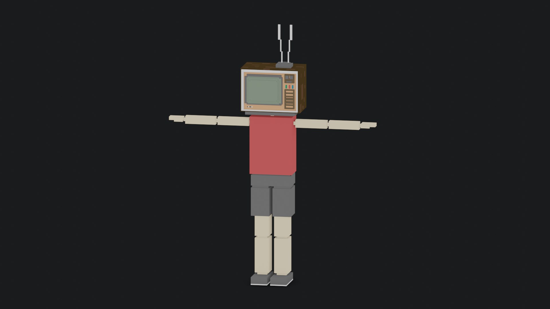 Cartoon Boy With TV Head Low Poly Model - TurboSquid 1954399