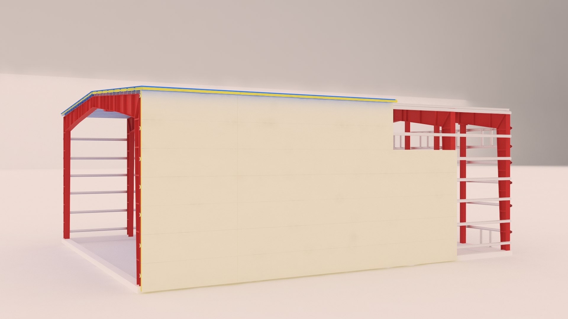 Steel Sandwich Panel Hangar Model - TurboSquid 1789156