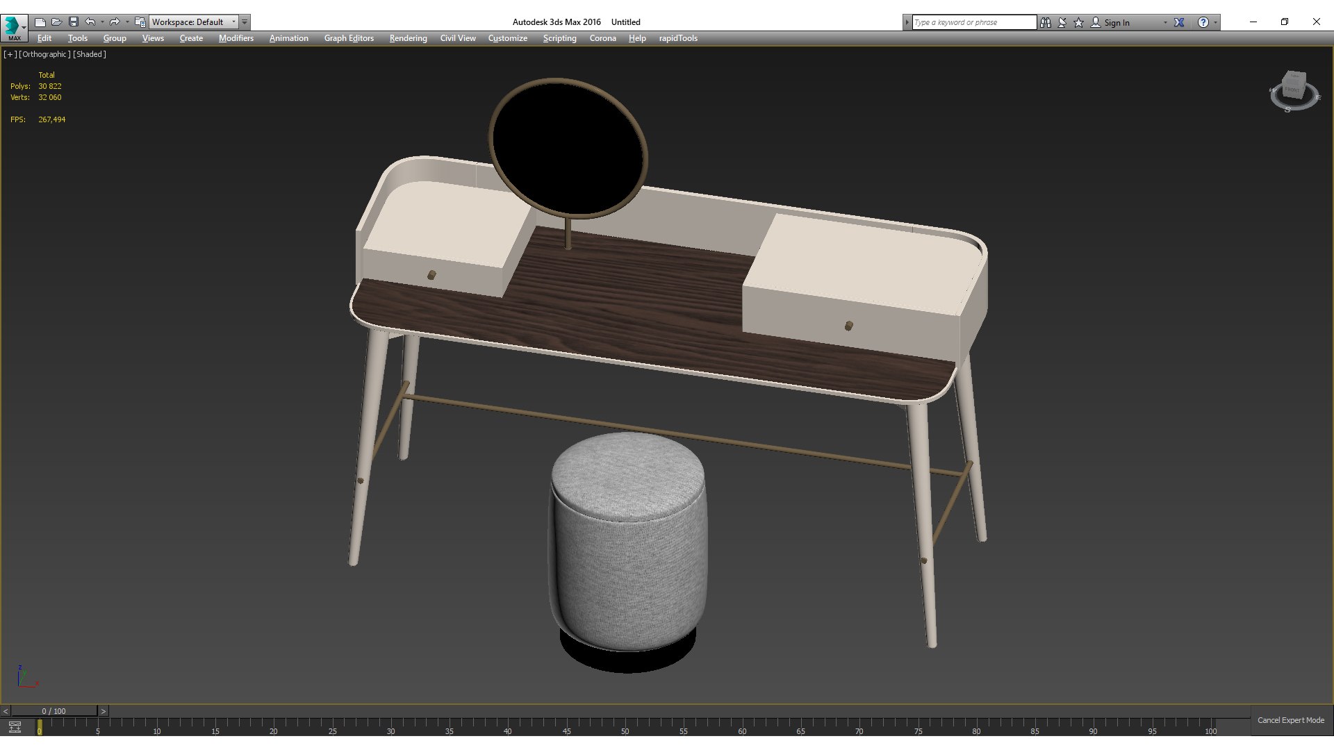 3D model Praddy Naica with pouf - TurboSquid 2171728