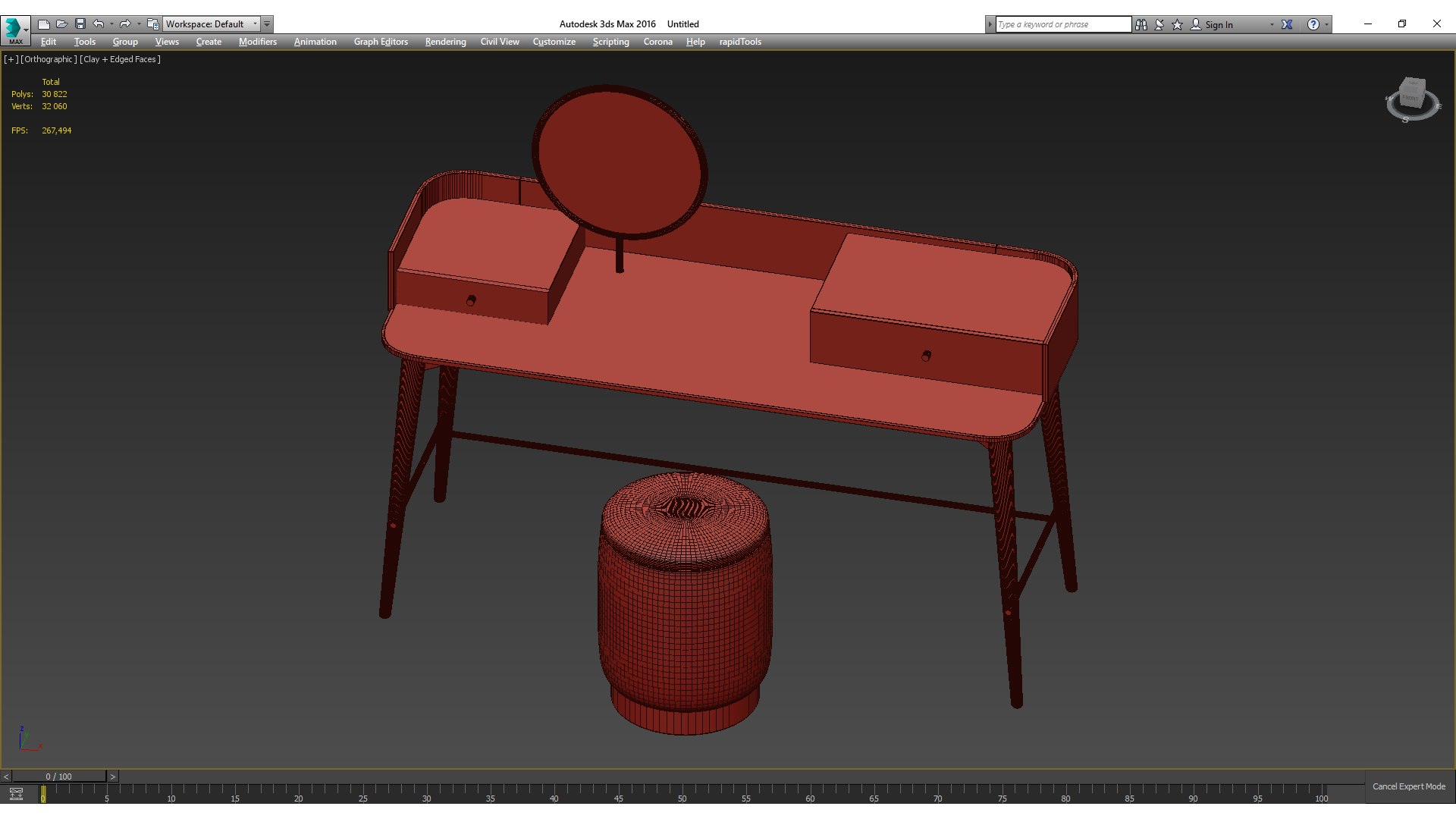3D model Praddy Naica with pouf - TurboSquid 2171728