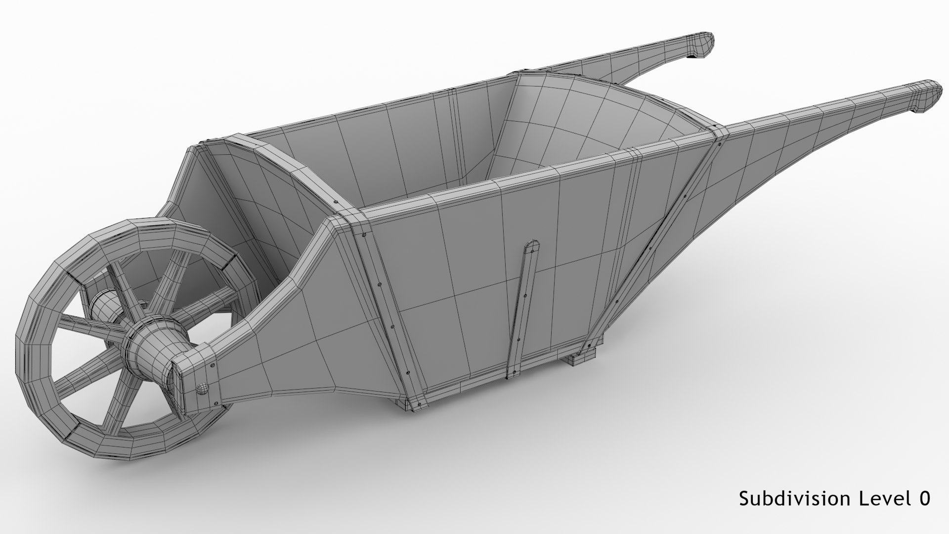 3D Old Wooden Wheelbarrow Model - TurboSquid 1978676