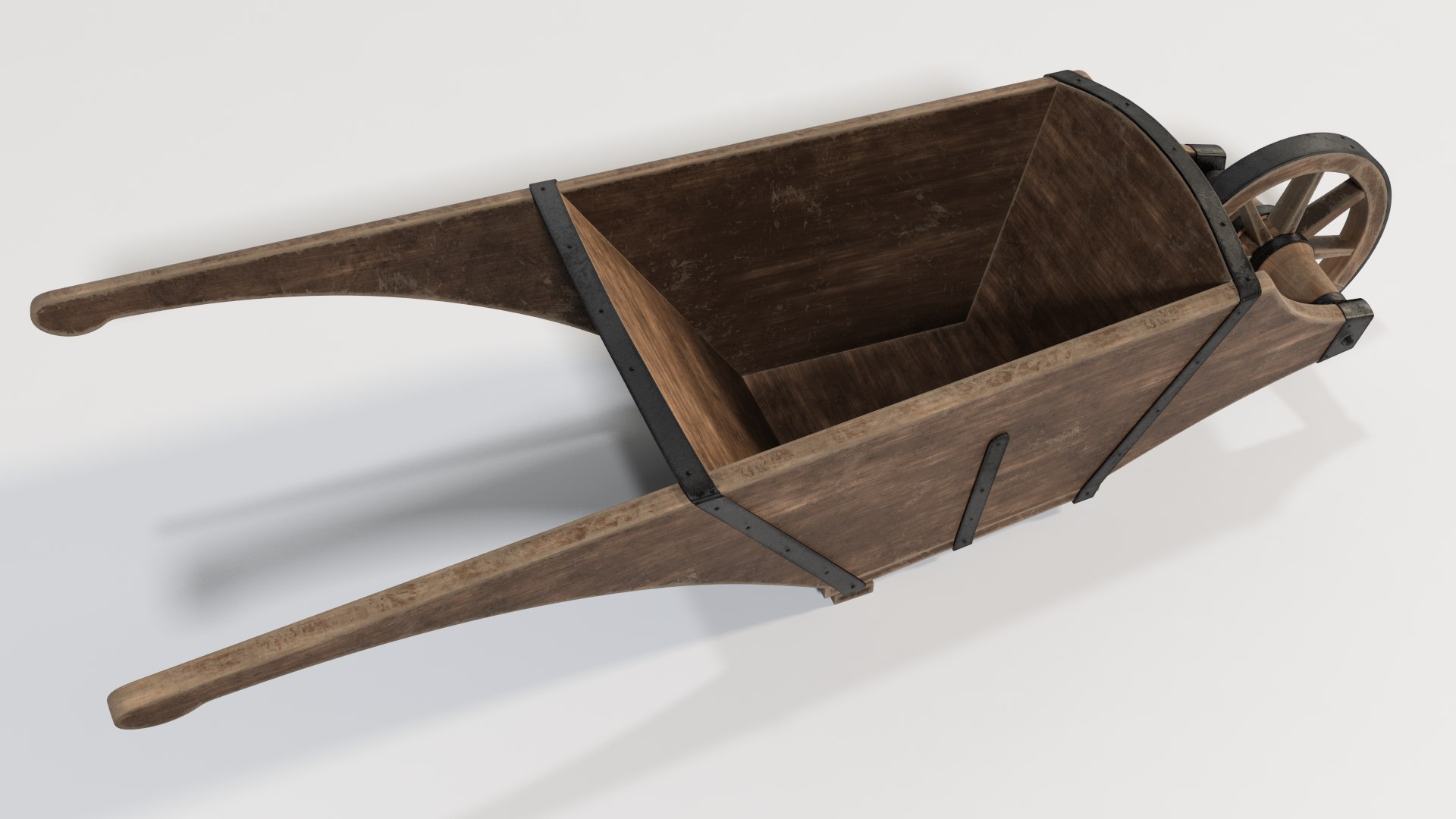 3D Old Wooden Wheelbarrow Model - TurboSquid 1978676