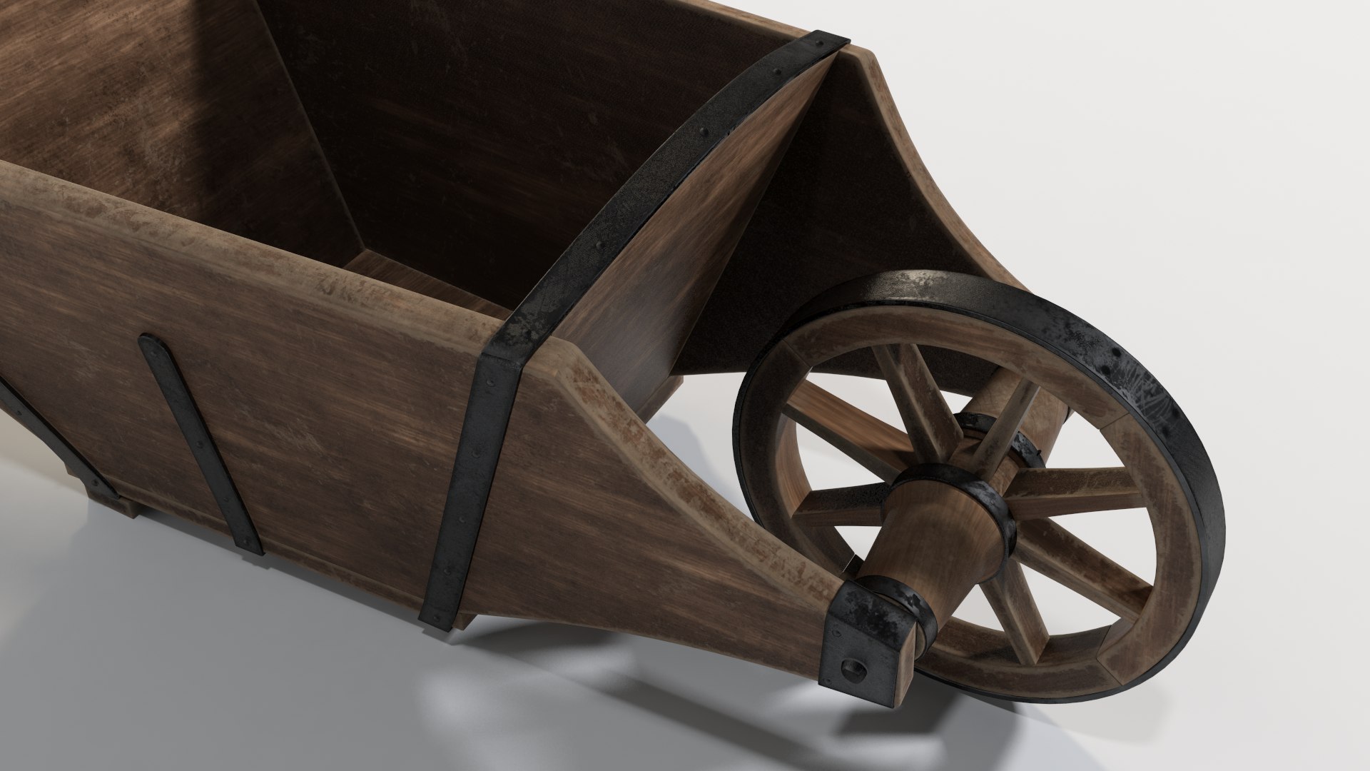 3D Old Wooden Wheelbarrow Model - TurboSquid 1978676